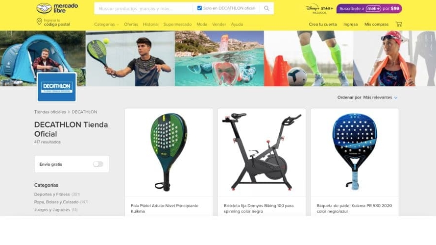 Decathlon abre una tienda oficial en Mercado Libre México
